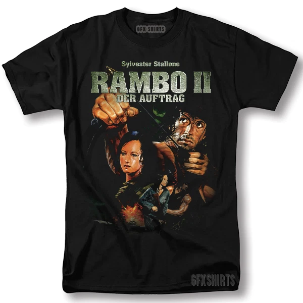 Rambo Shirt Graphic Movie Classic Retro Vntg Graphic Design T-Shirt ...