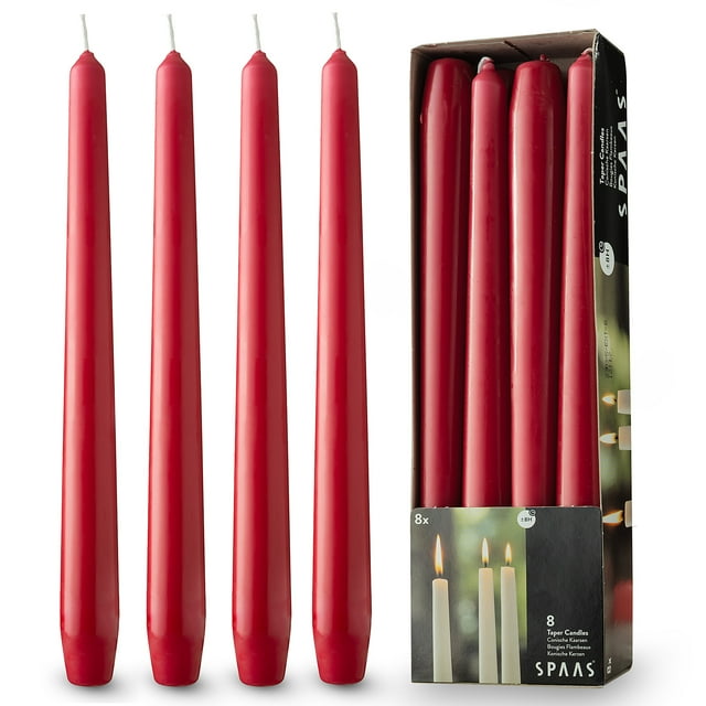 Rambue 10" Red Taper Candles, 8 Pack Unscented Red Candles for Weddings ...