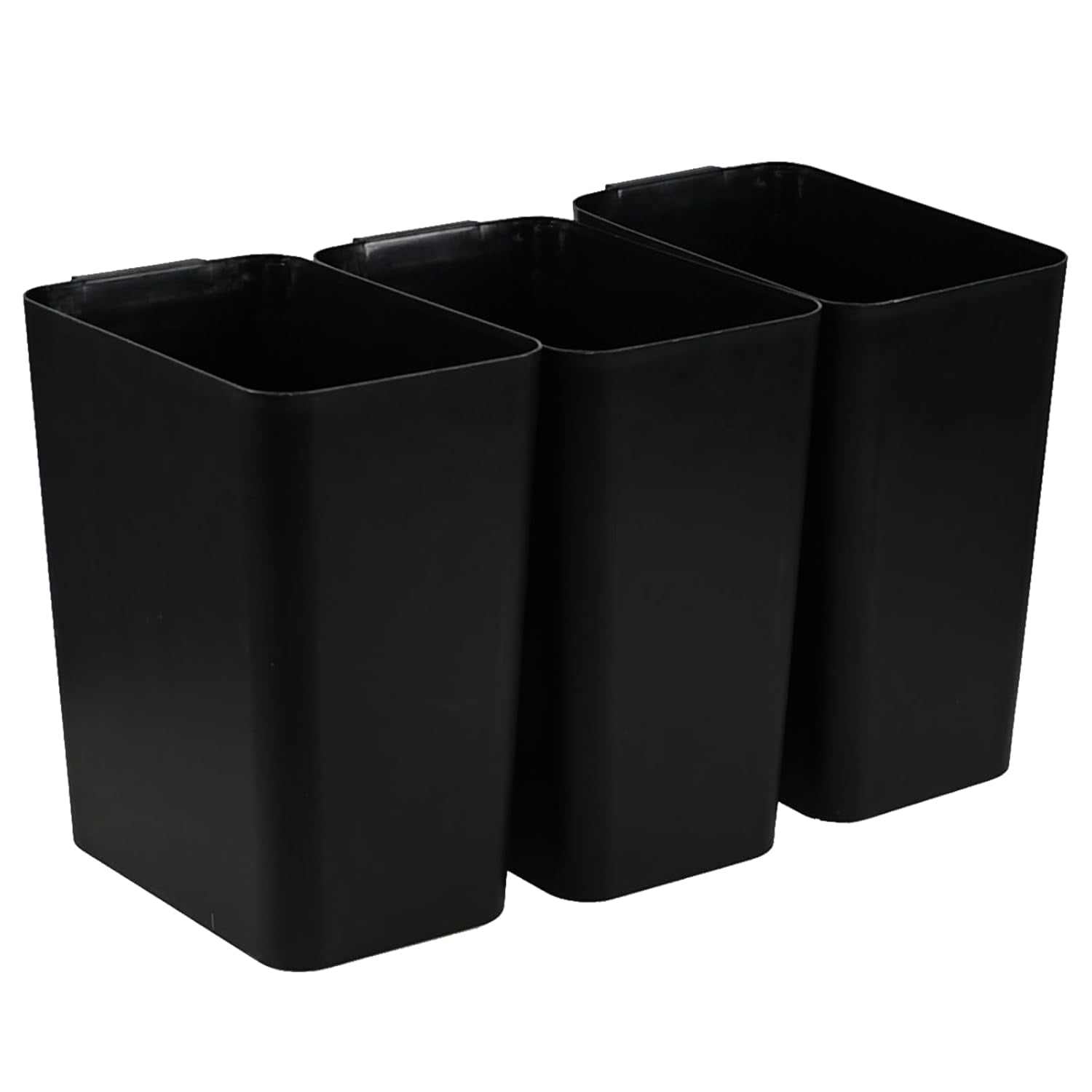 Ramddy 3-Pack 4 Gallon Waste Paper Basket, Plastic Garbage Can, Black ...