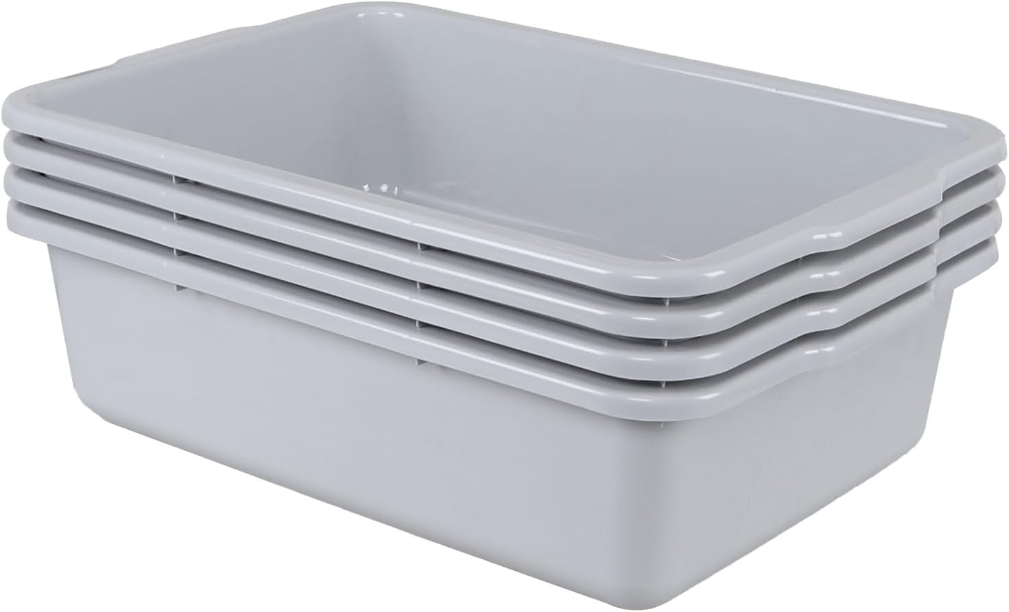 Ramddy 4 Pack 32 Liter Commercial Bus Tubs, Grey Plastic Bus Bin, Extra ...