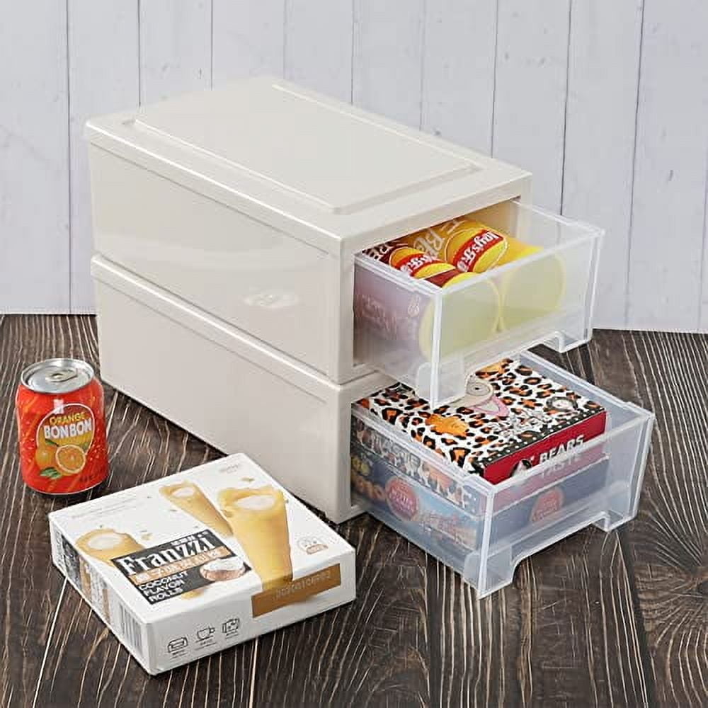 Ramddy 4 Pack Small Plastic Desktop Chest of Drawers, 6 Quart Stackable Storage Drawers ...