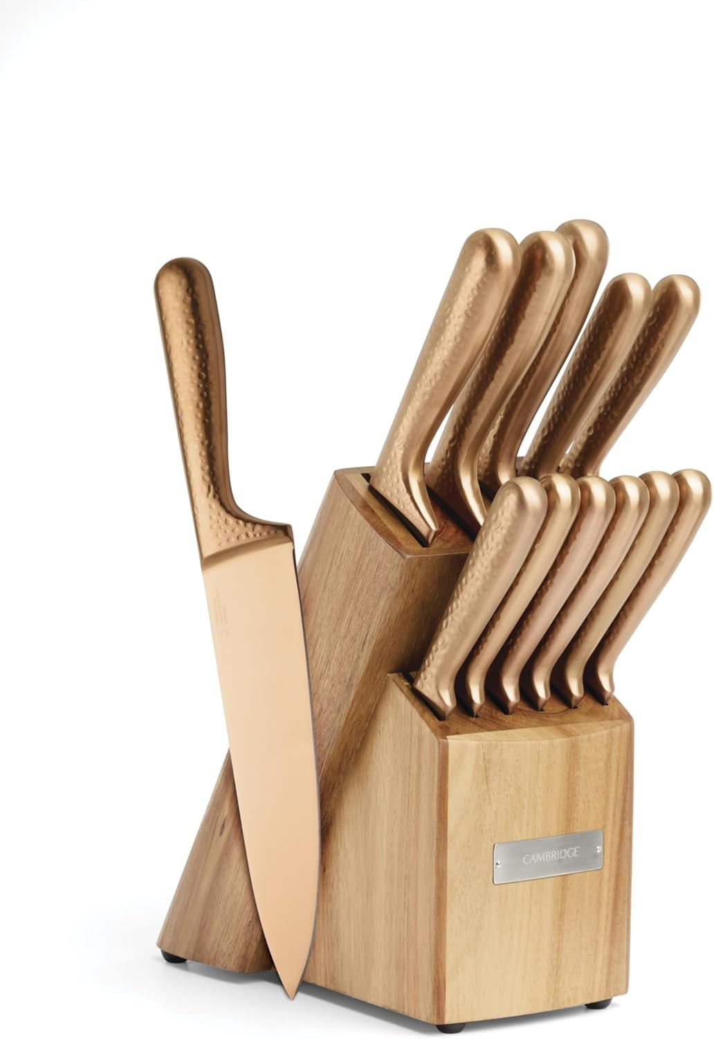 Rame Hammered Copper 12-Piece Cutlery Set with Block - Walmart.com