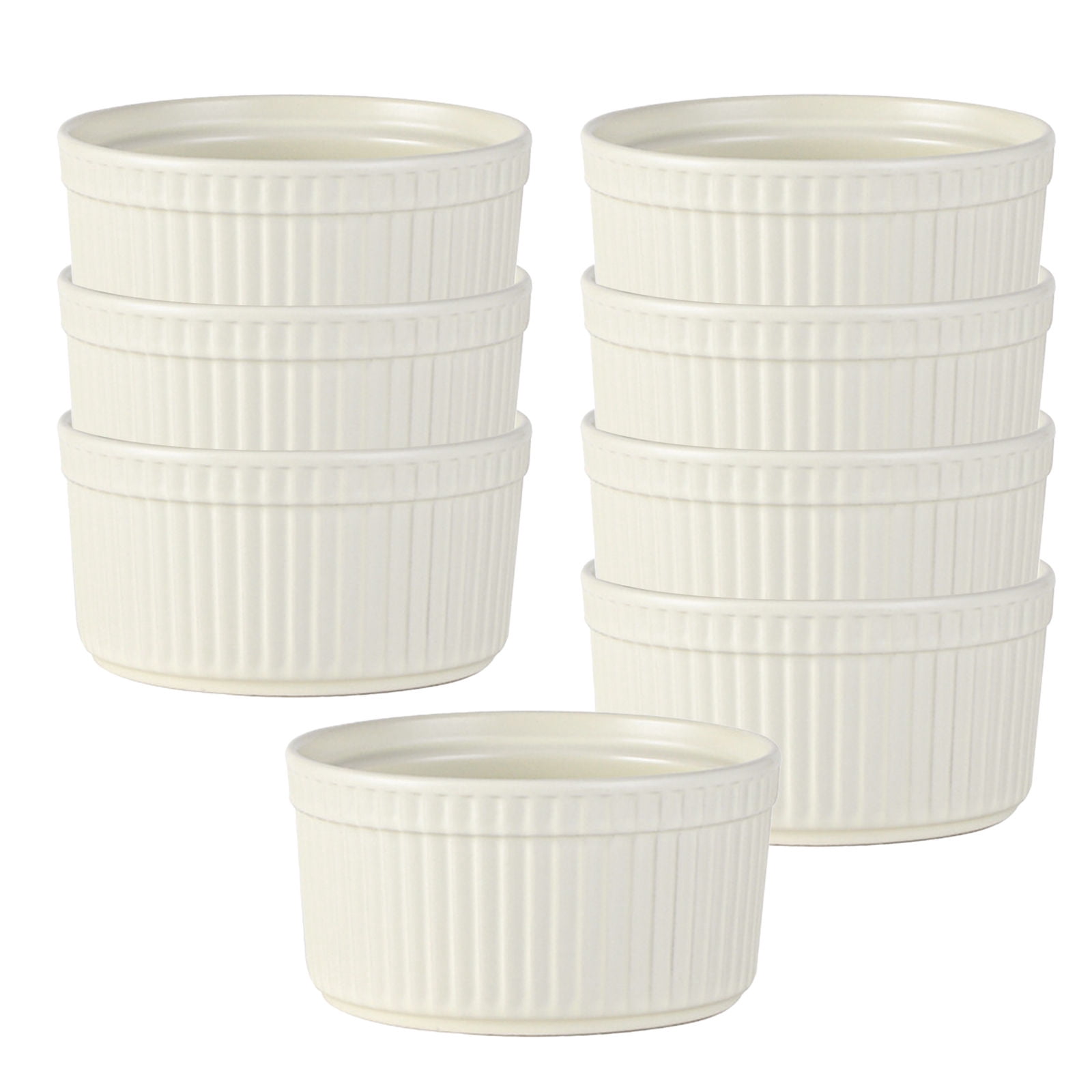Qeeadeea Ramekins 4 Oz Oven Safe, Creme Brulee Ramekins, Souffle Cups ...