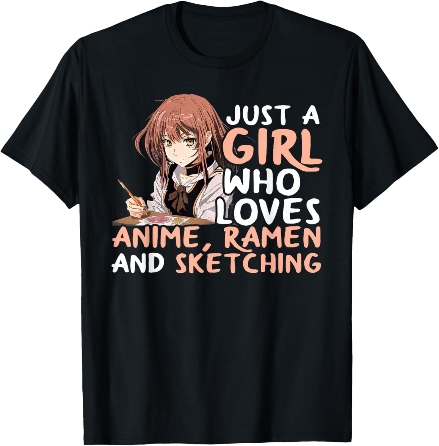 Ramen And Sketching Japan Anime T-Shirt - Walmart.com