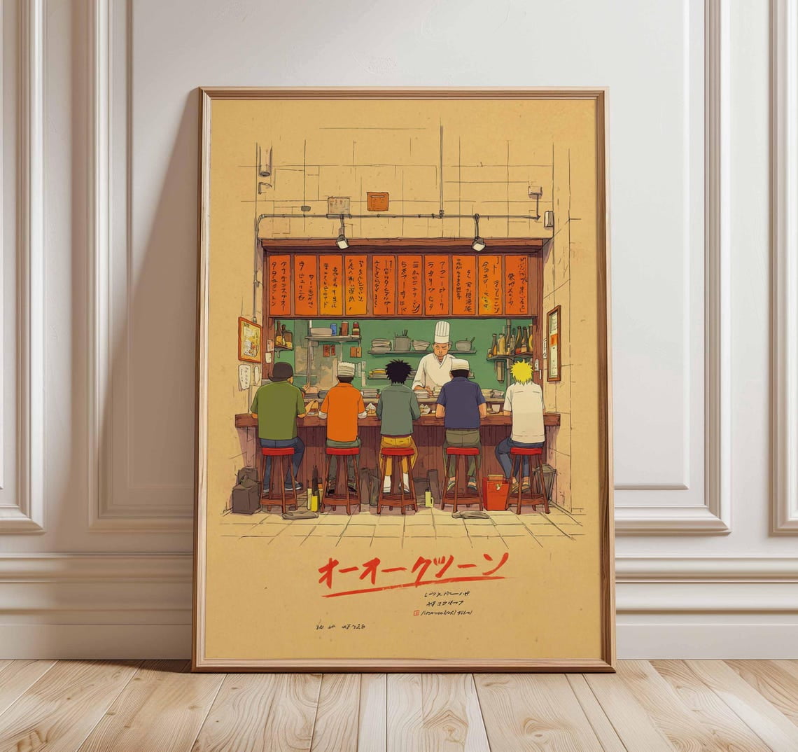 Ramen Bar Poster Vintage Japanese Street Food Artwork Tokyo Decor ...