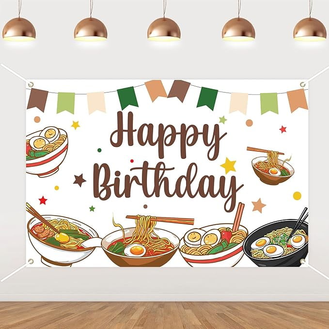 Ramen Birthday Decorations, Ramen Noodles Themed Happy Birthday ...