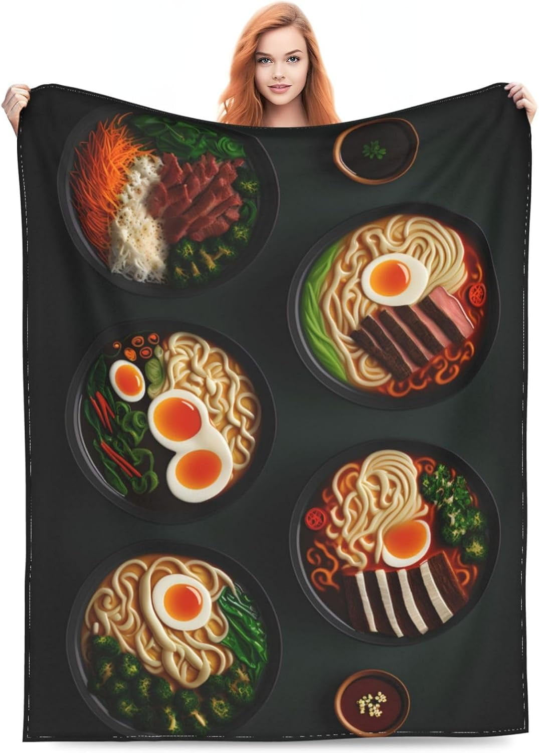 Ramen Blanket Adult Size Ramen Blanket Gifts 60" x 50" Flannel Ramen ...