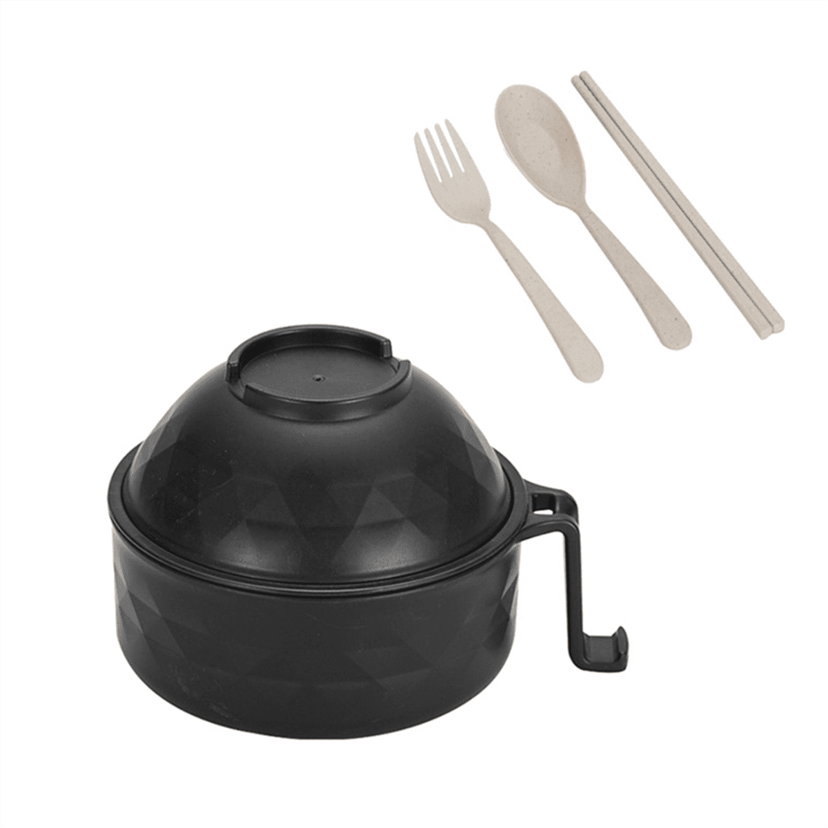 Ramen Bowl Cooker Set - Wheat Straw Instant Noodles with Handles Black ...