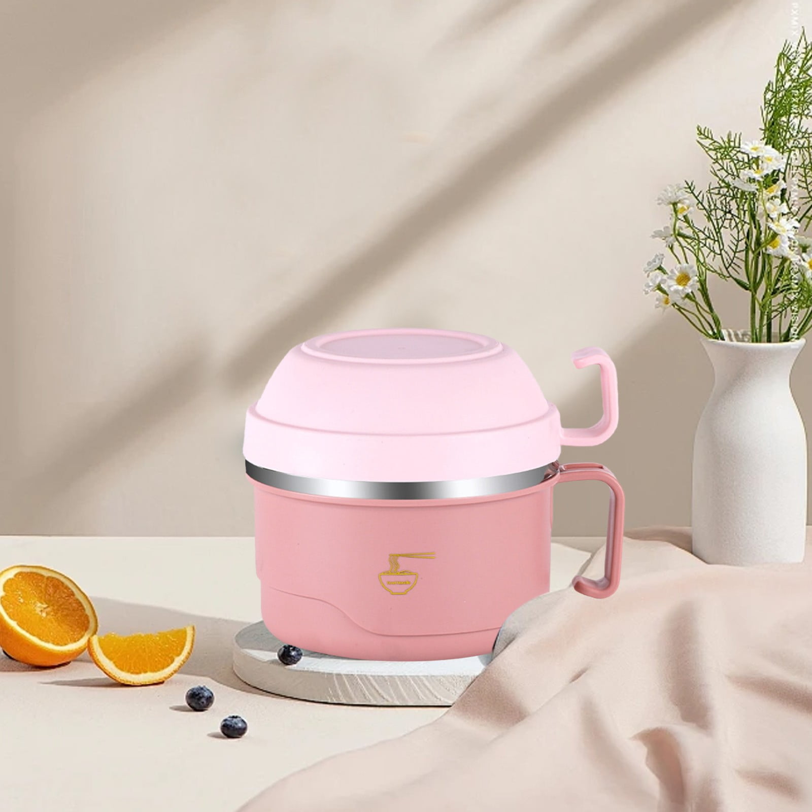 Ramen Bowl Double Wall Stainless Steel Noodle Cooker with Lid ...