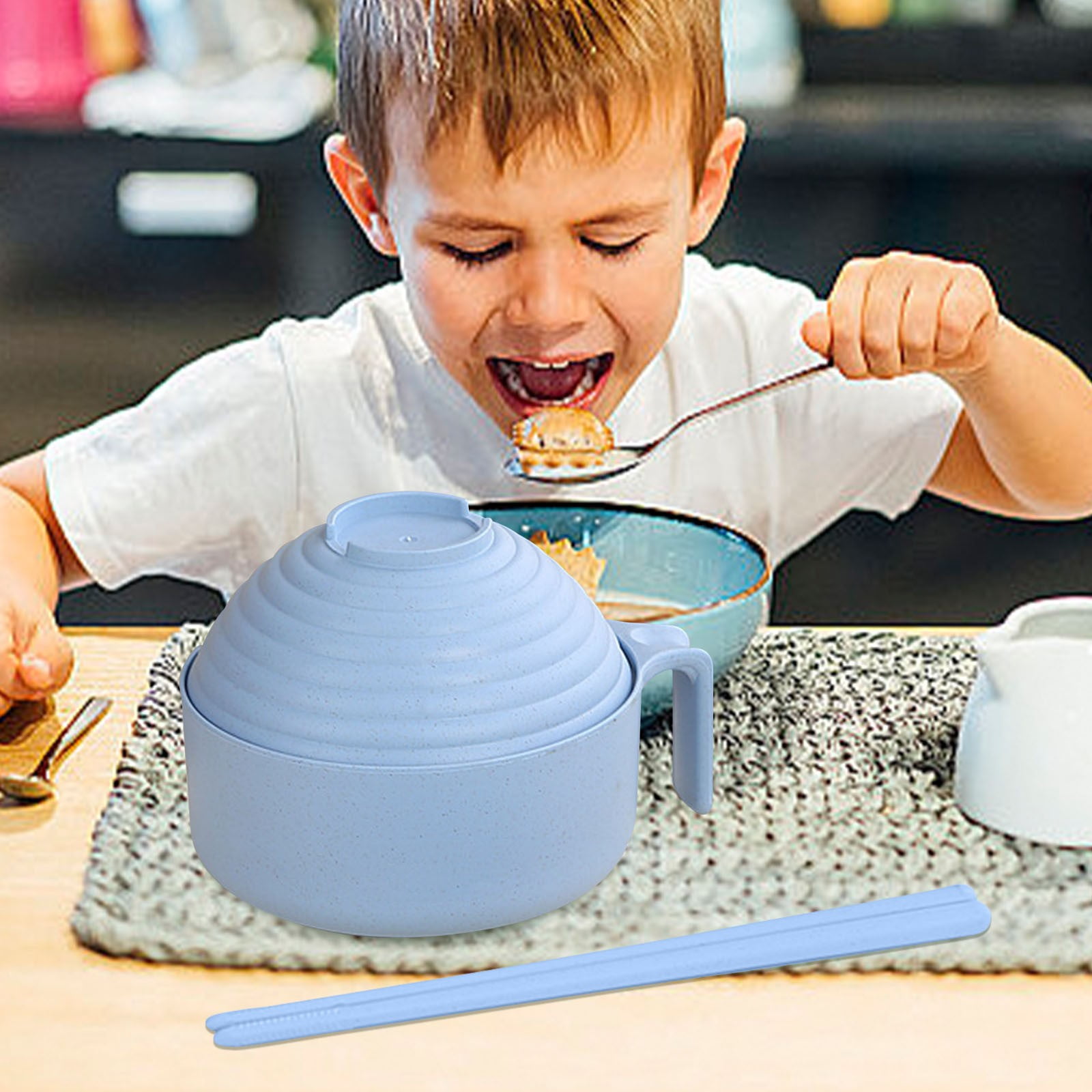 Ramen Bowl Microwave Set - Straw Fiber Tableware, Hygienic Multi-Part ...