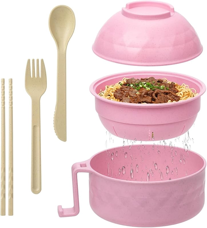 Ramen Bowl Set,Microwave Ramen Cooker Instant Noodles Bowl with ...
