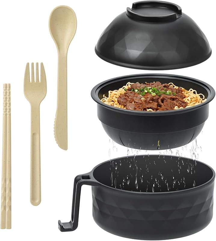 Ramen Bowl Set,Microwave Ramen Cooker Instant Noodles Bowl with ...