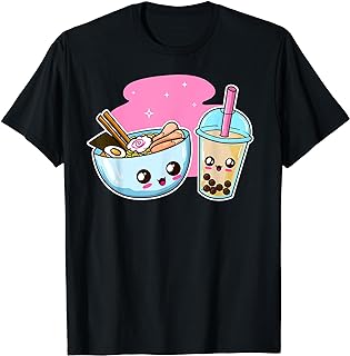 Ramen Bubble Tea Boba Japanese Noodles K-POP Merch Anime T-Shirt ...