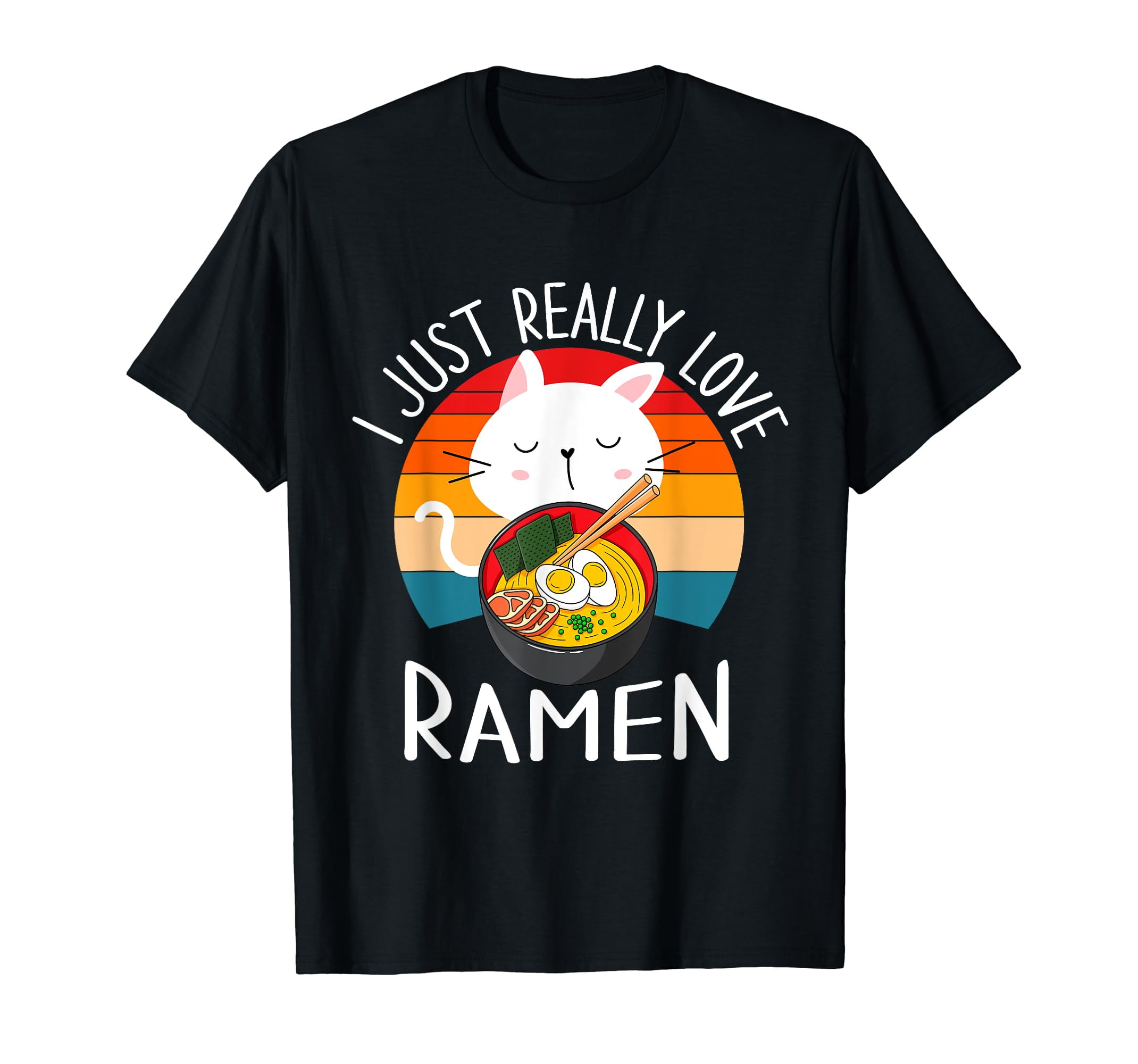 Ramen Cat Anime For Men Women Kids Kawaii Ramen Noodle T-Shirt ...