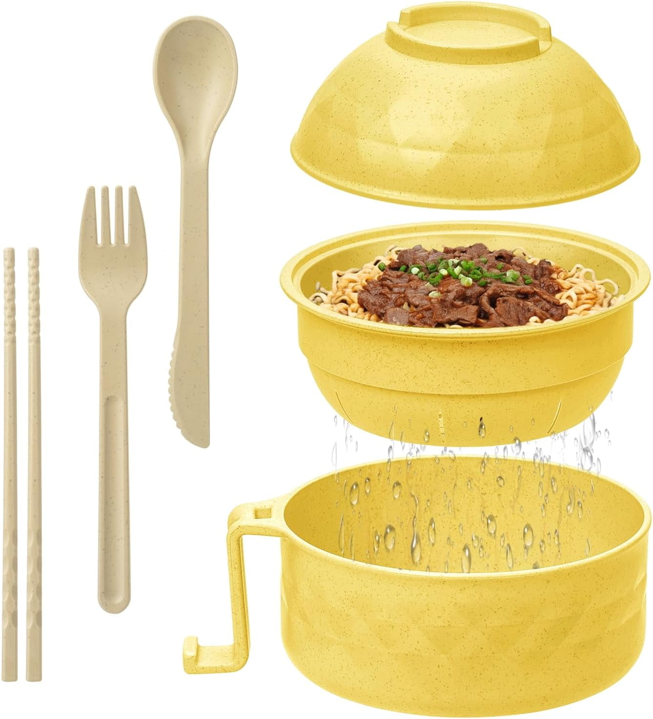 Ramen Cooker,32oz Ramen Bowl Set,Microwave Ramen Bowl, Microwave Bowl ...