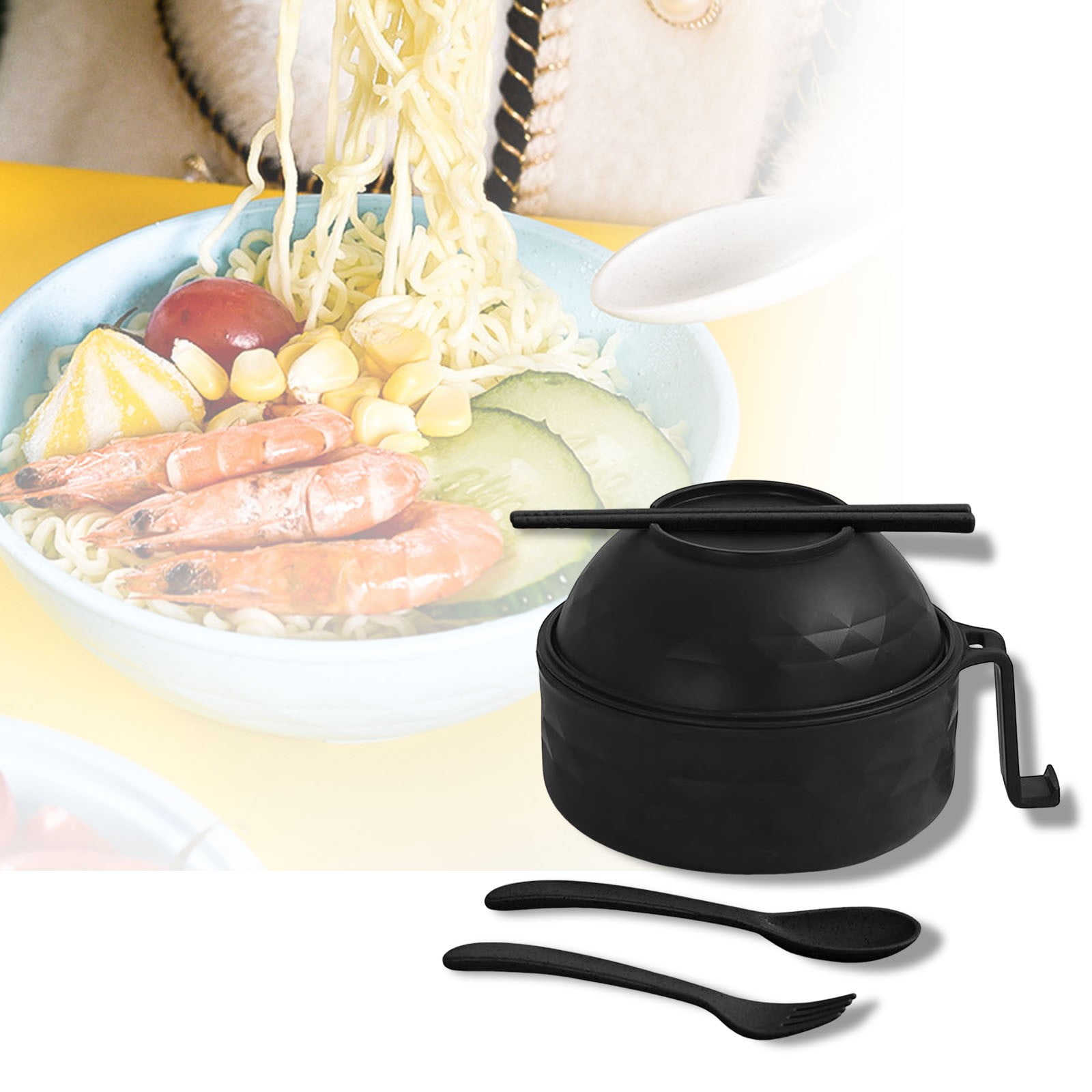 Ramen Cooker Microwave Ramen Bowl Set Instant Noodles Bowl w ...