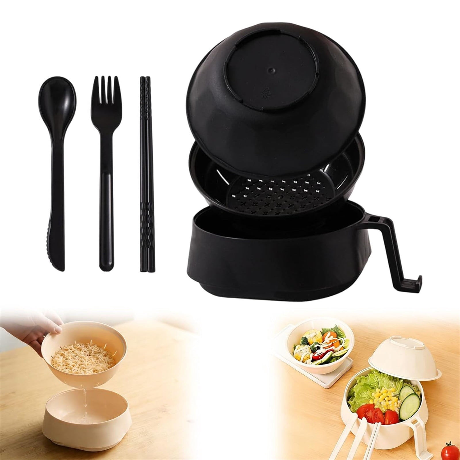 Ramen Cooker Ramen Bowl Set with Chopsticks, Microwave Safe Pasta ...