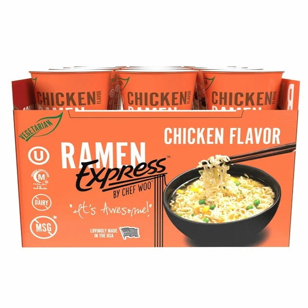 Ramen Express Chicken Cup Noodle, 2.25 oz, Vegan, 24-count - Walmart.com