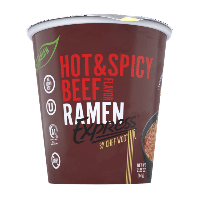 Ramen Express Hot And Spicy Beef Ramen Noodles By Chef Woo Halal
