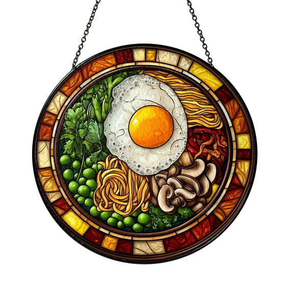 Ramen Food Inspired Stained Glass Style Window Suncatcher - Walmart.com