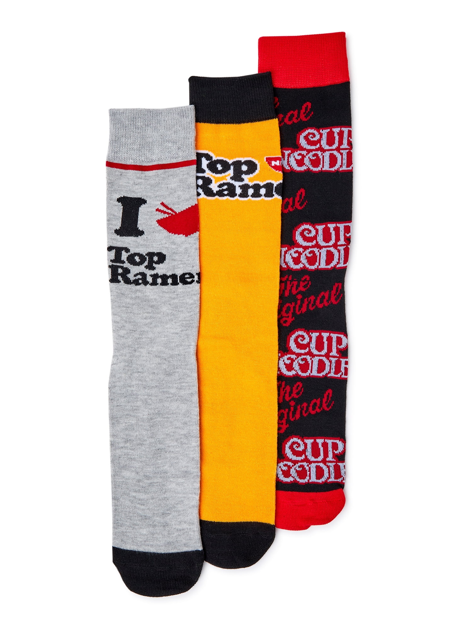 Ramen Men's Socks, 3-Pack - Fun Colorful Prints, Polyester/Spandex ...