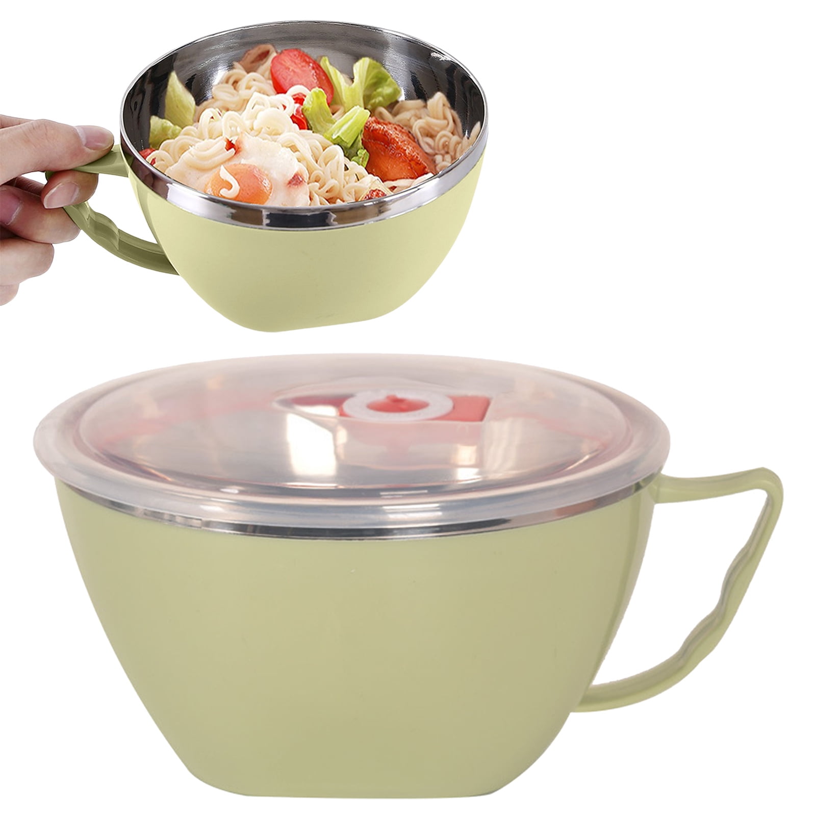 Ramen Noodle Bowl With Lid & Handle, Leak Proof Food Storage Container ...