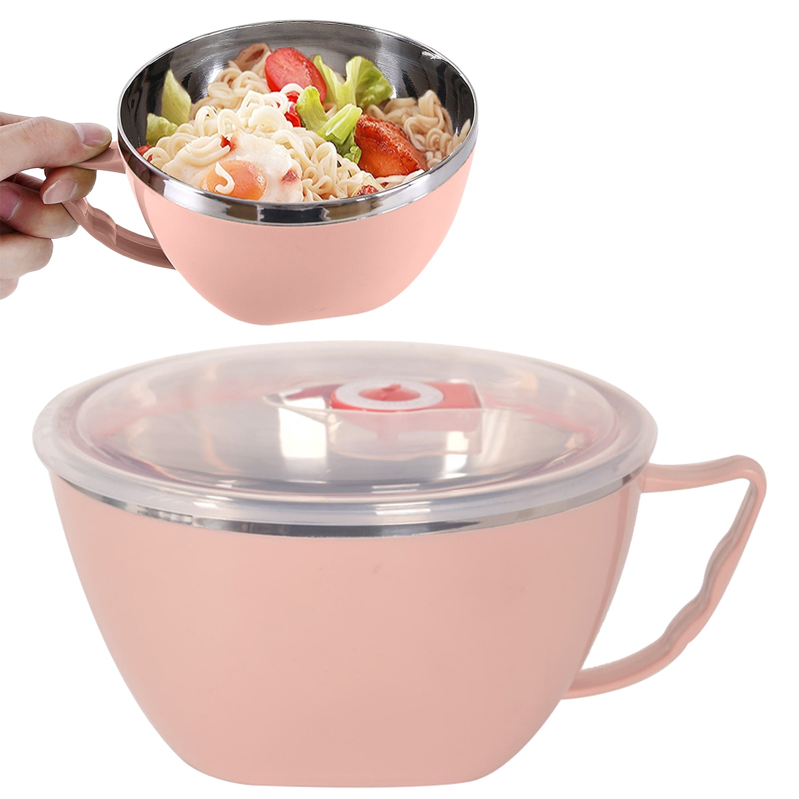 Ramen Noodle Bowl With Lid & Handle, Leak Proof Food Storage Container ...
