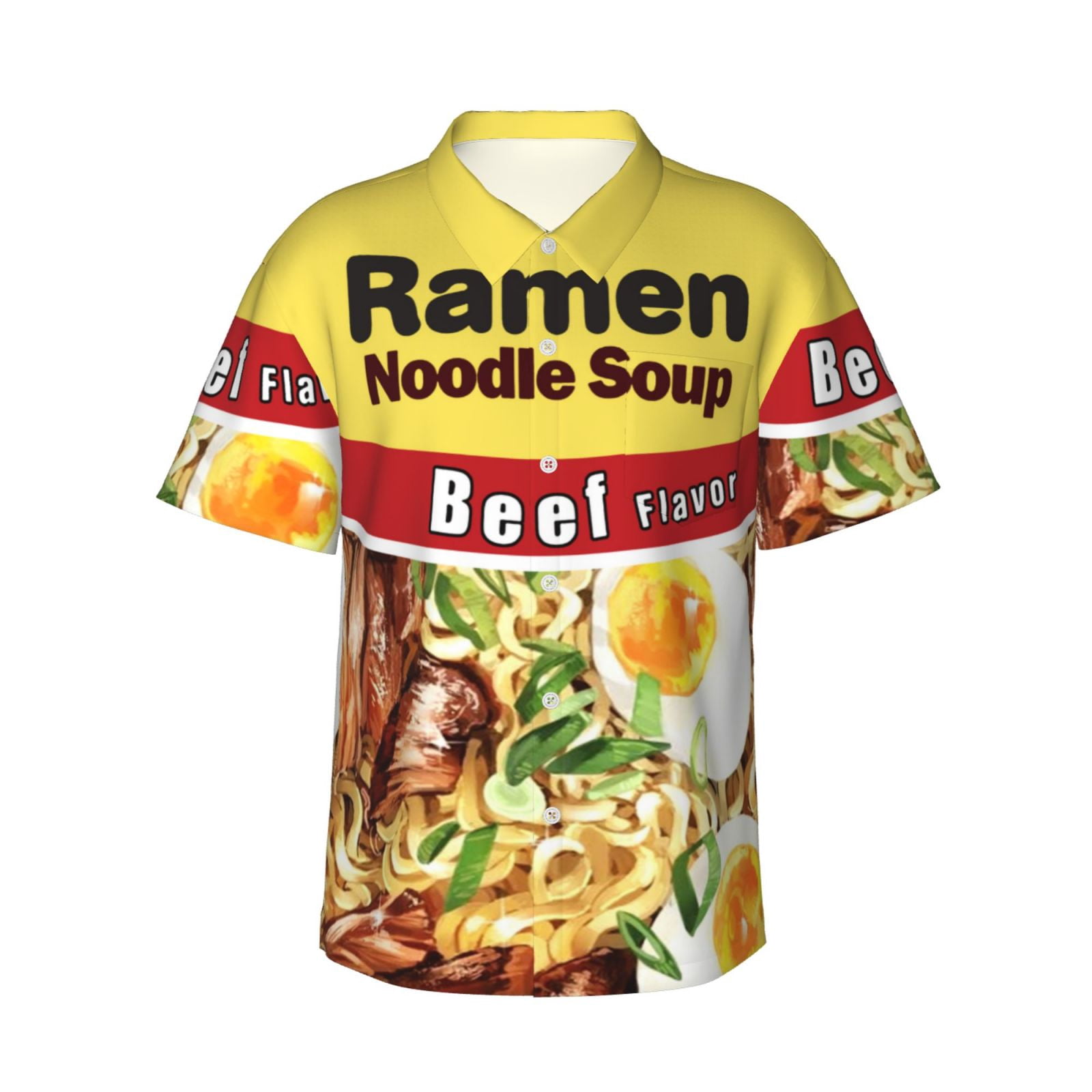 Ramen Noodle Chicken Hawaiian Shirt for Men Cartoon Printed Beach ...