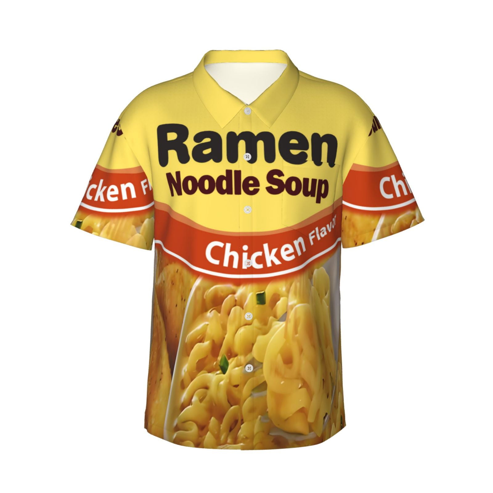 Ramen Noodle Chicken Hawaiian Shirt for Men Cartoon Printed Beach ...