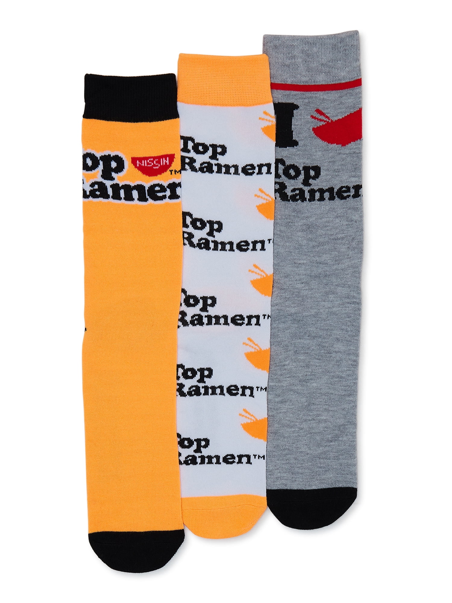 Ramen Noodle Men's 3-Pack of Crew Socks with Novelty Gift Box, Sizes 8 ...