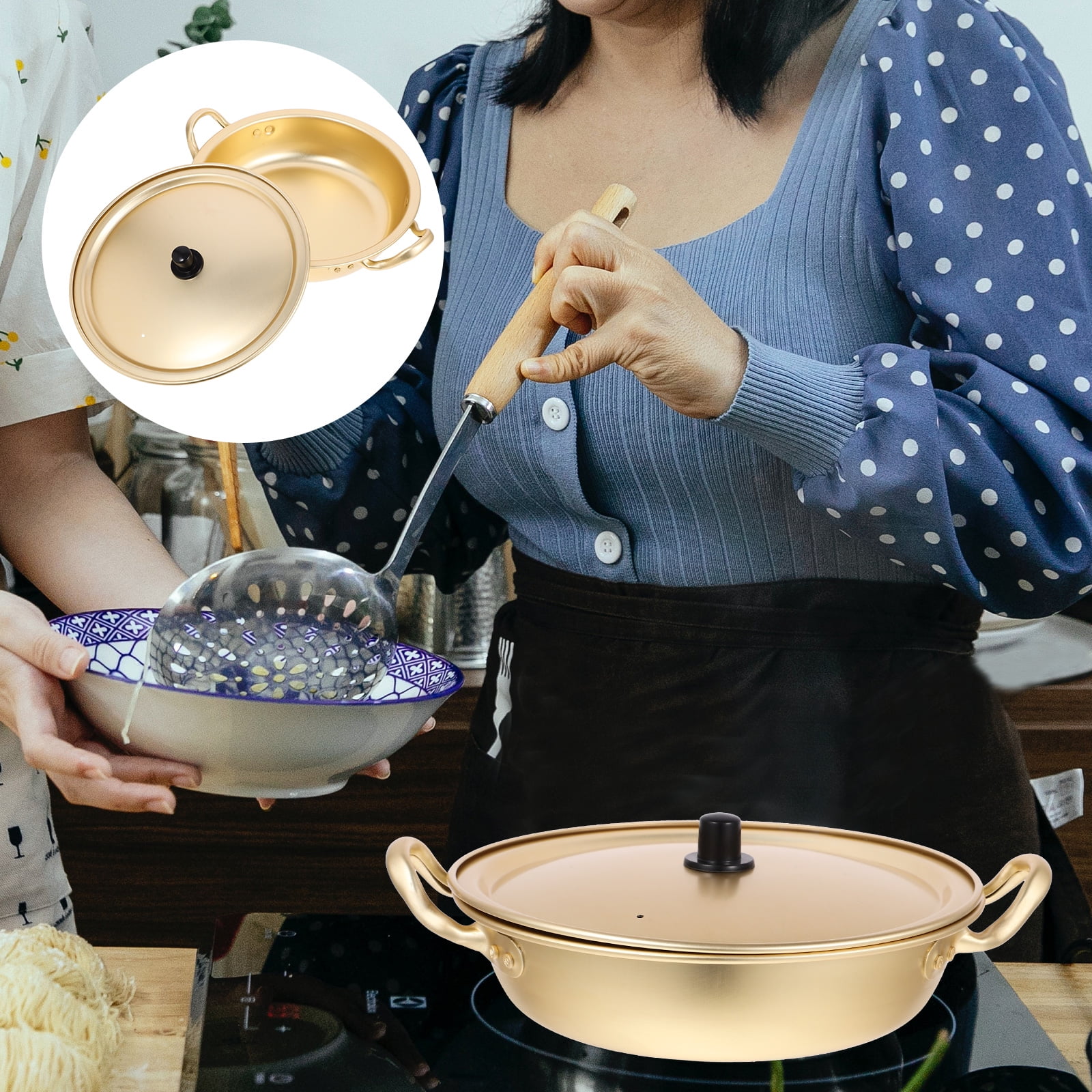 Ramen Noodle Pot Fast Heating Cookware Double Handle Korean Ramen ...