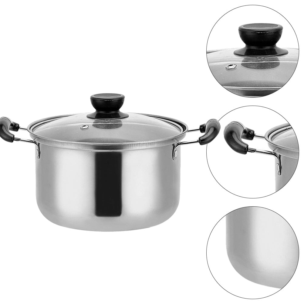 Ramen Noodle Pot Stainless Steel Stockpot with Lid Ramyun Cooker 16cm ...