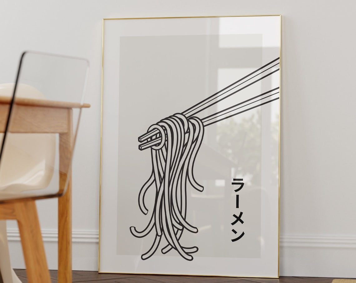 Ramen Noodle Print, Japanese Culture, Ramen Poster, Home Decor, Food ...