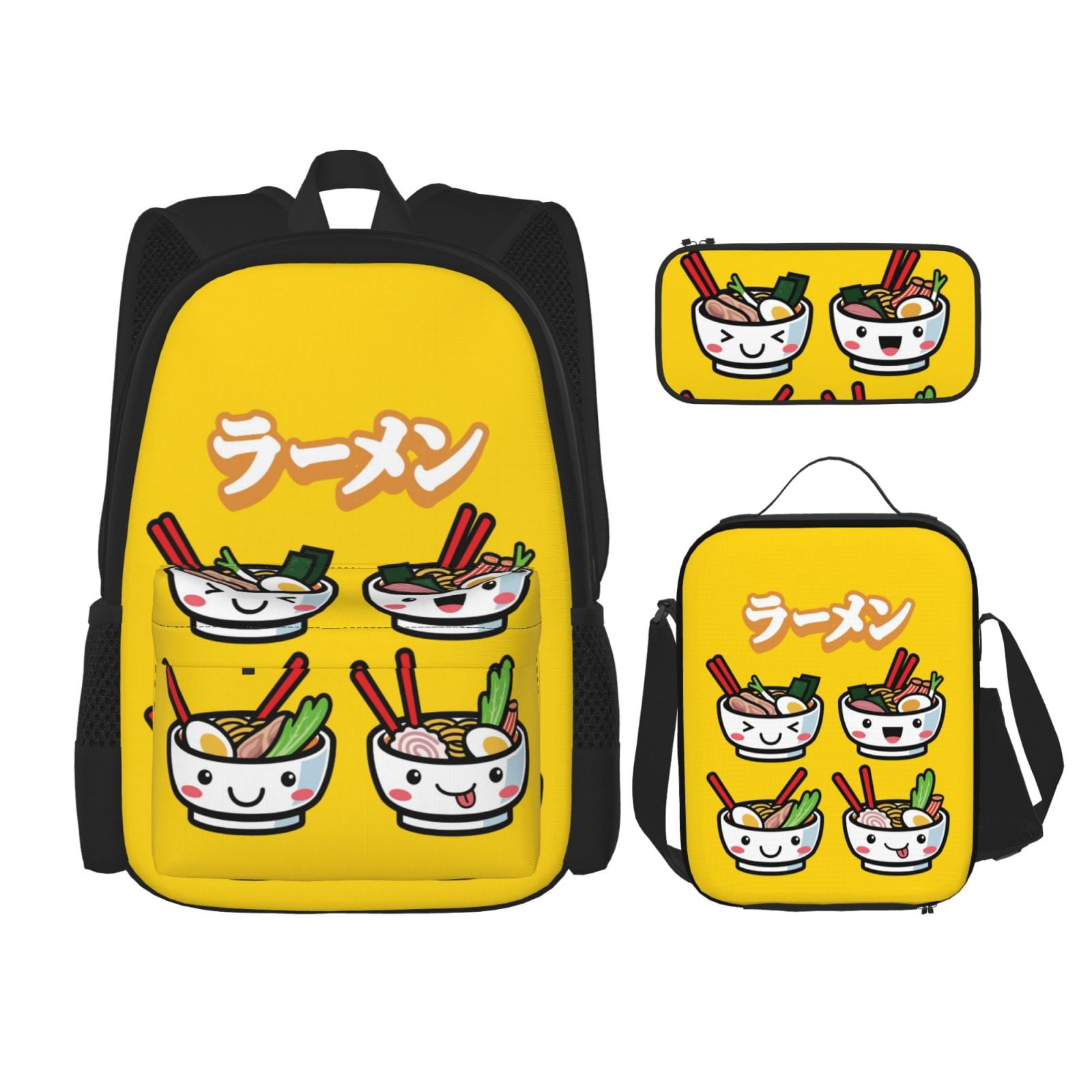 Ramen Noodle Soup Pattern Backpack Insulated Lunch Bag Pencil Case ...