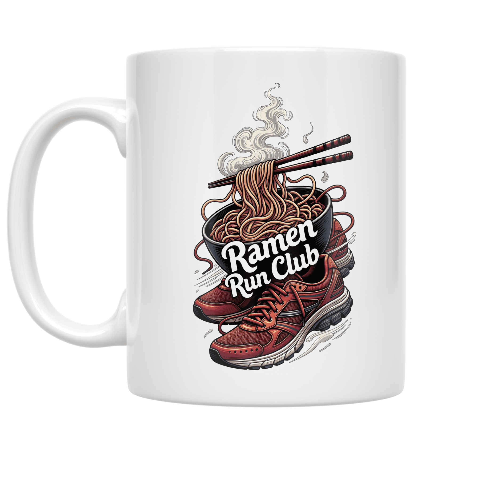 Ramen Run Club Design - Food Fitness Enthusiast - 11 oz Ceramic Coffee ...