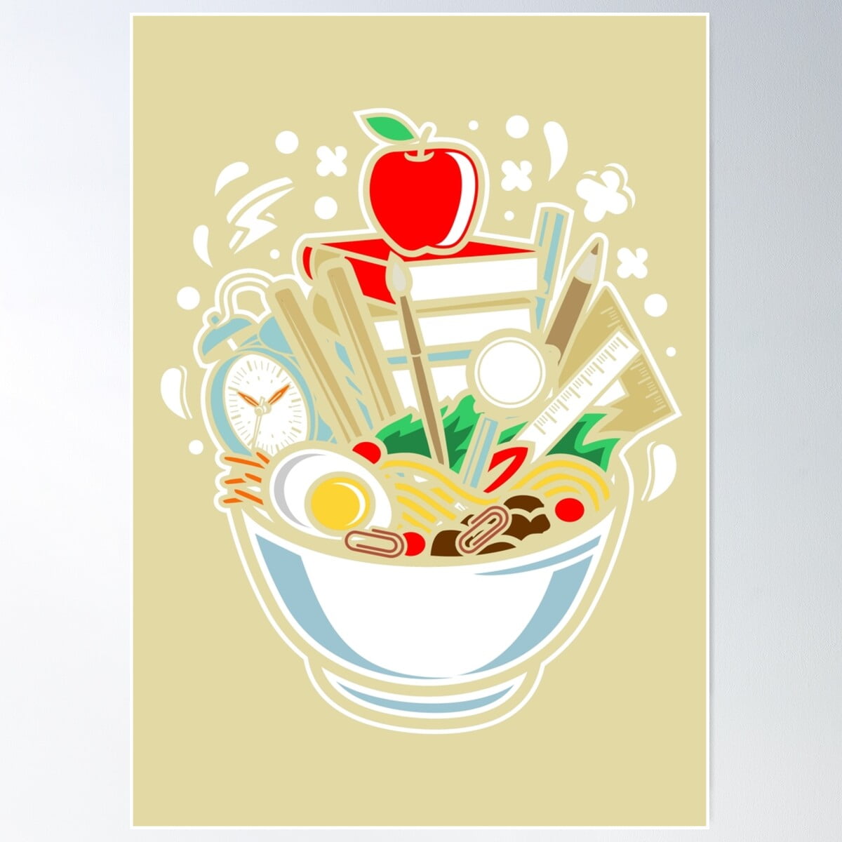 Ramen School Poster Wall Art, Modern Wall Decor For Living Room Bedroom ...