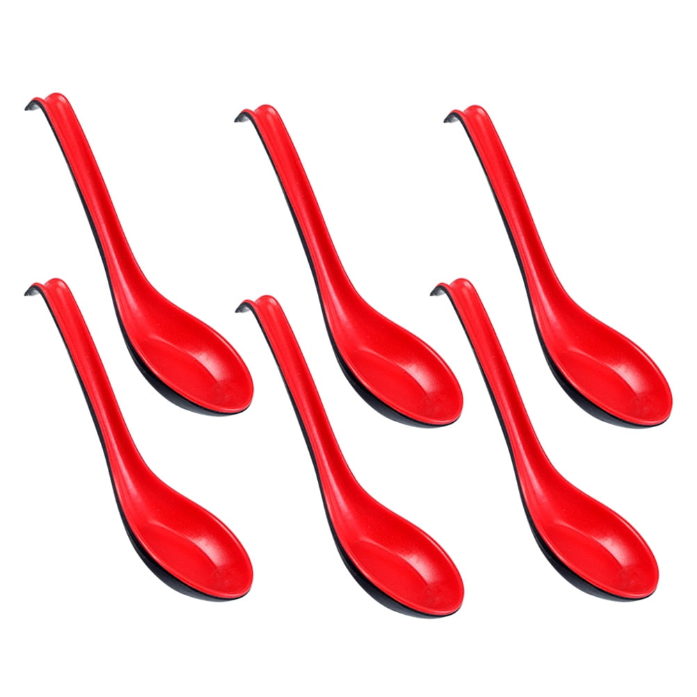 Ramen Spoon Scoop Sobut Serving Spoons Melamine Soup Pho Black Red ...