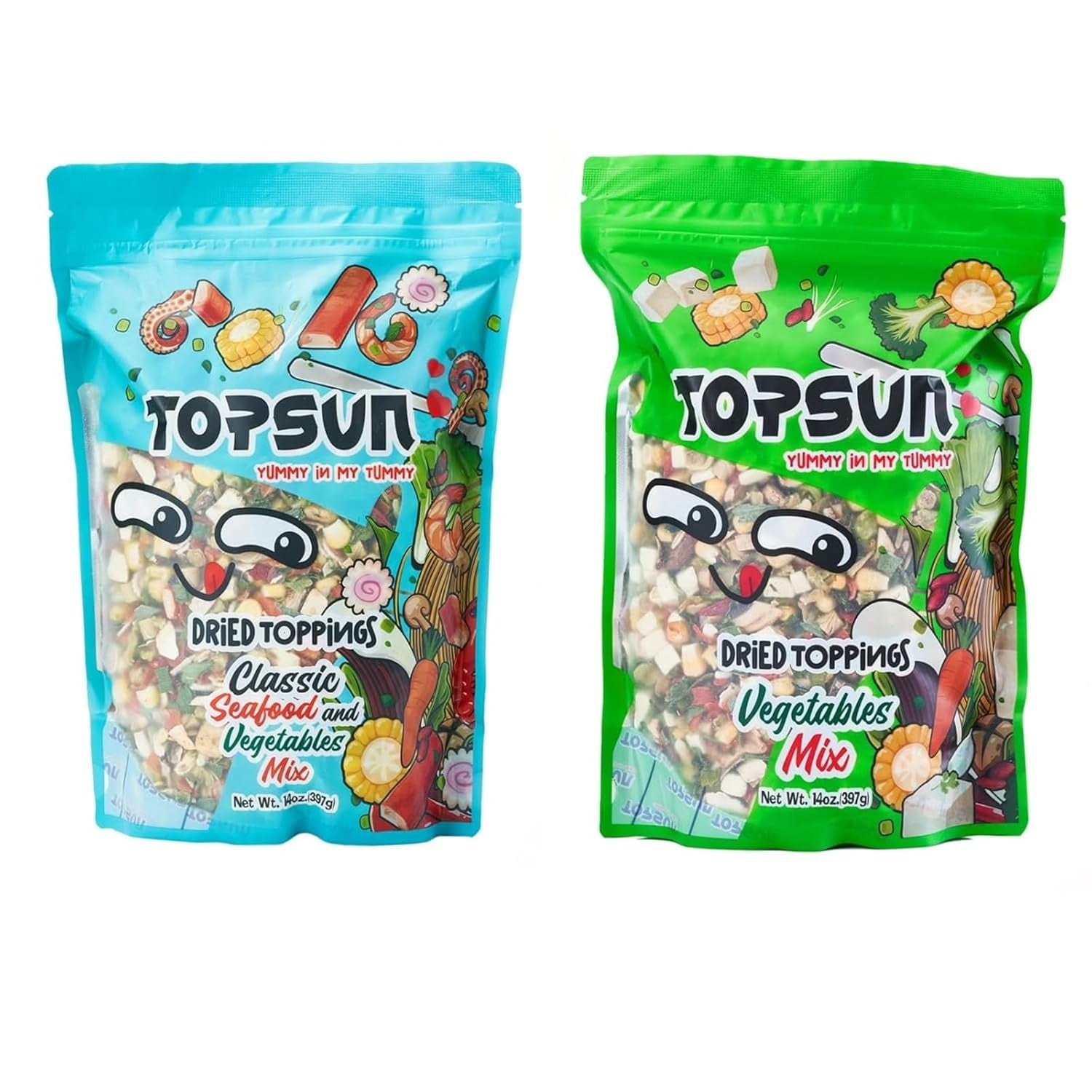 Ramen Toppings Bundle – Vegetable Mix & Classic Seafood (2-Pack ...