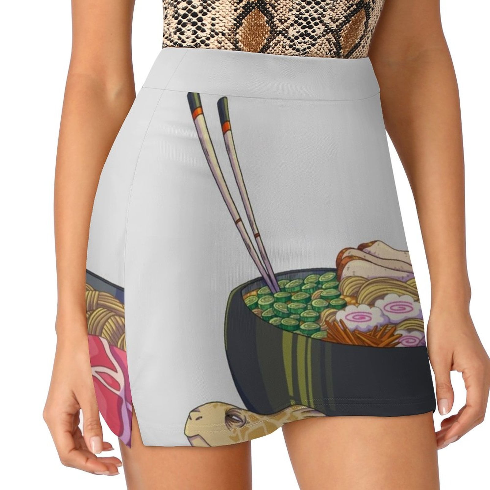 Ramen Tortoise Women's skirt With Pocket Vintage Skirt Printing A Line ...