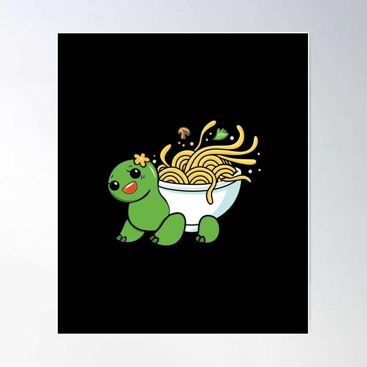 Ramen Turtle - Funny Cute Anime Kawaii Tortoise Poster Wall Art, Modern ...
