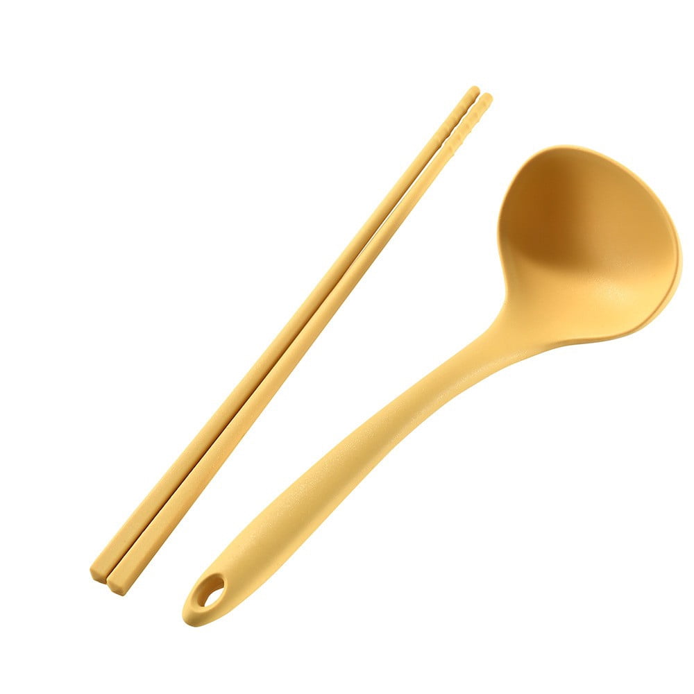 Ramen Utensils Set Food Grade Silicone – Long Handle Soup Spoon and Non ...