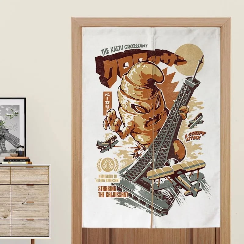 Ramen Wave Egg Japanese Ukiyo Kanagawa Door Noren Curtain Hanging ...