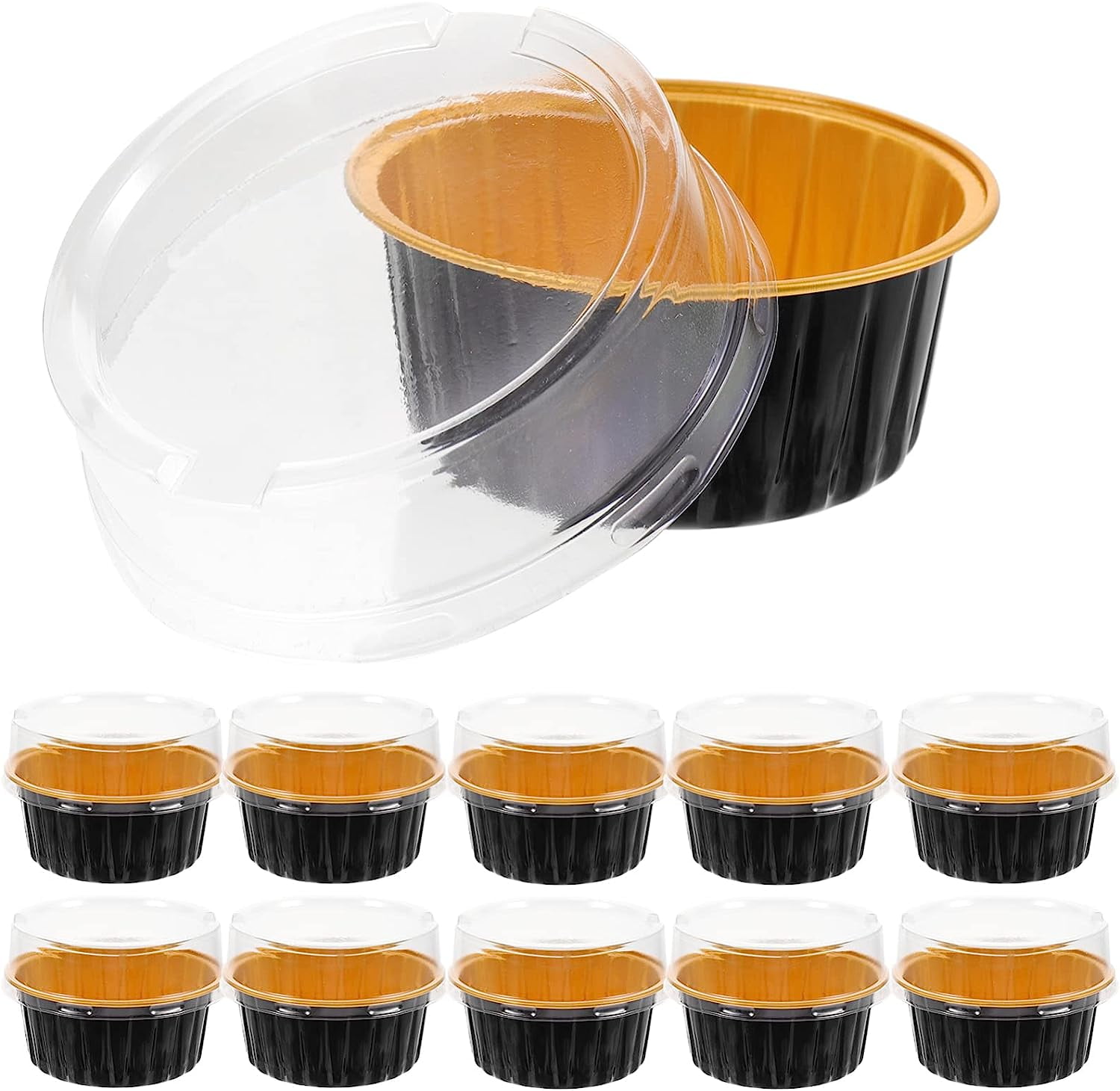 Ramiken Cupcakes 25 Sets of Food Foil Pans Oven Cake Baking Boxes ...