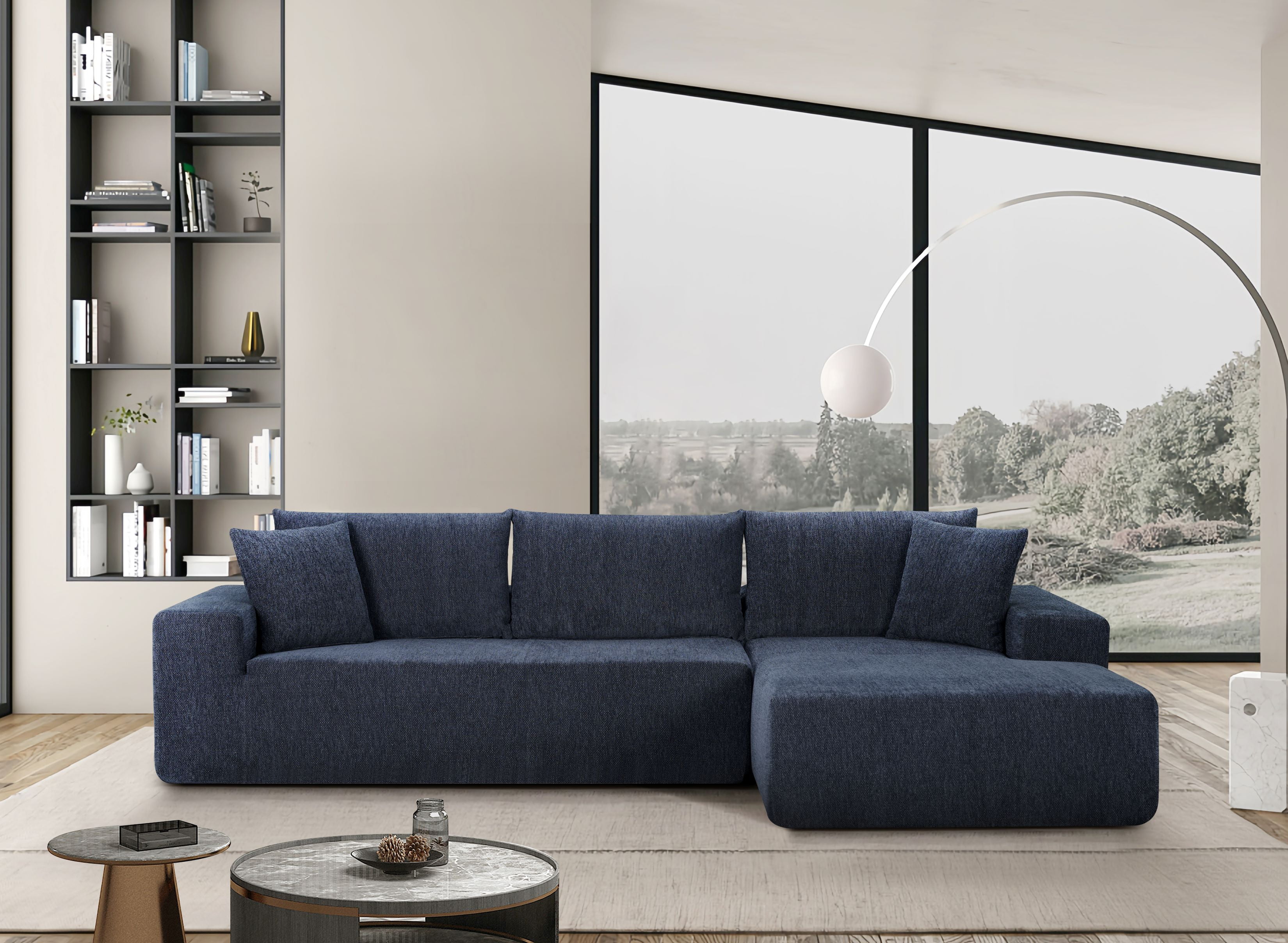 Ramiro L Shaped Polyester Sectional Sofa - Walmart.com