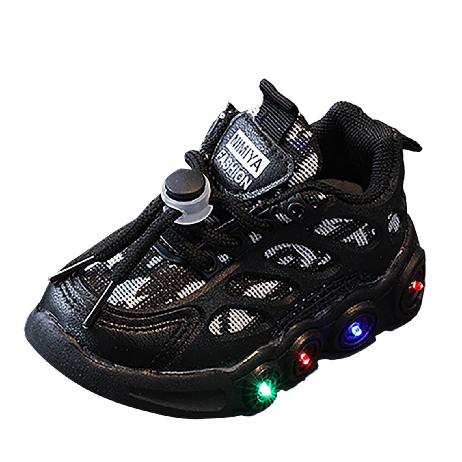Ramiter Girls' Sneakers Children LED Light Strip Shoes Lace up Canvas ...