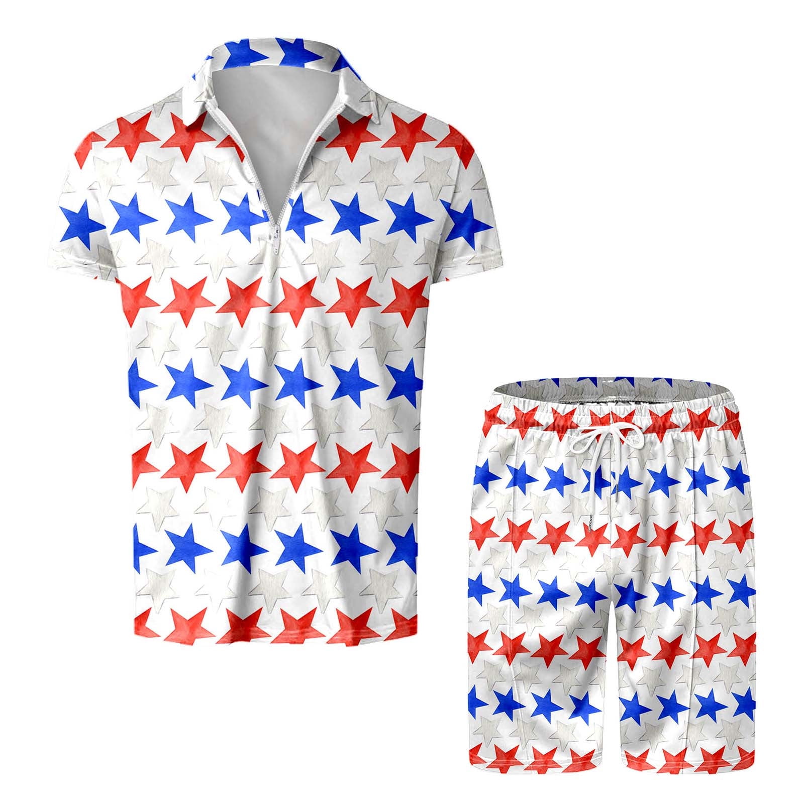 Ramiter Independence Day 2 Piece Set for Men Men’s short sets outfits 2 ...