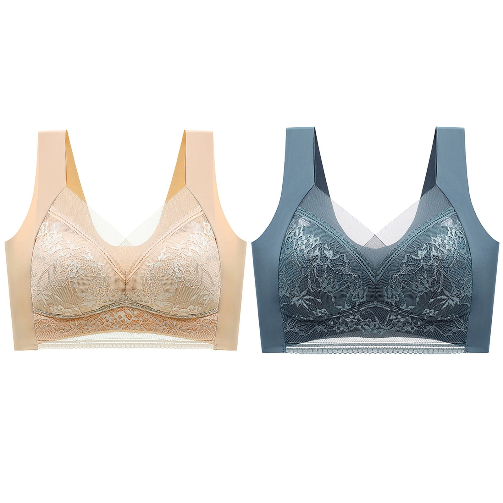 Ramiter Sports Bras for Women Low Cut Bra for Womens Deep V Underwear ...