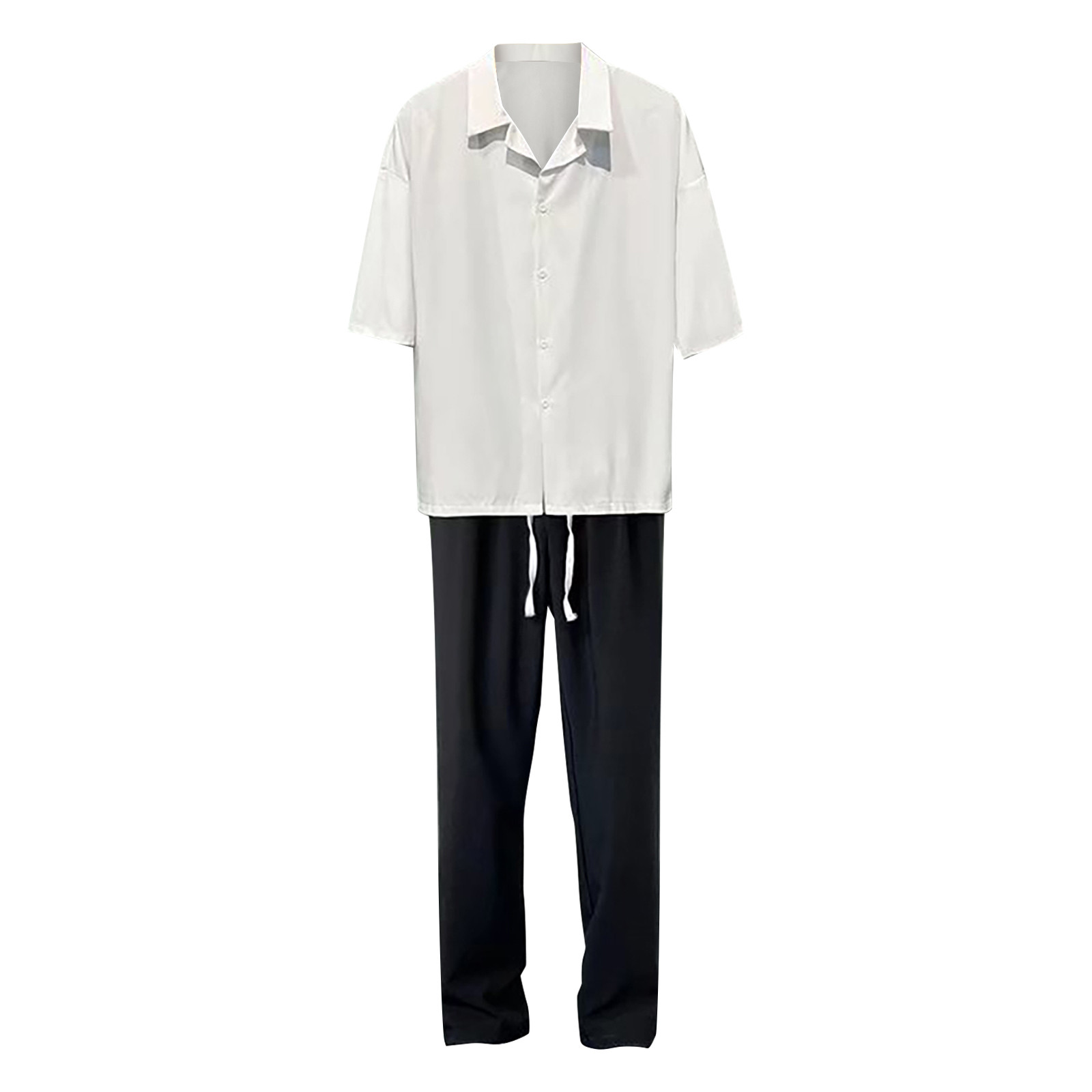 Ramiter Sweatsuits For Men Mens 2 Piece Sets Short Sleeve Button Up