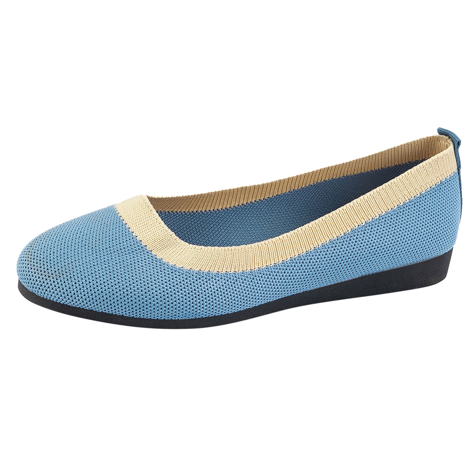 Ramiter Womens Sole Simple Ballerina Walking Flats Shoes Sky Blue,9 ...