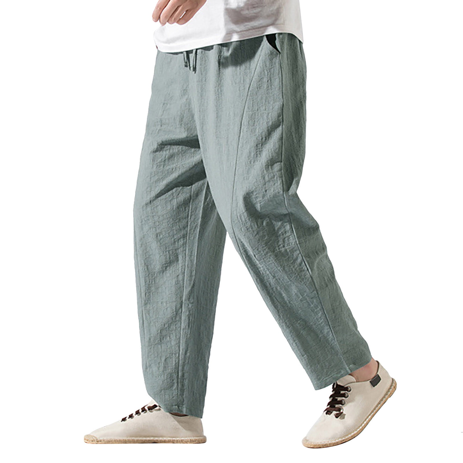Ramiter Workout Shorts Men Linen Summer Mens Cotton Fitness Pockets